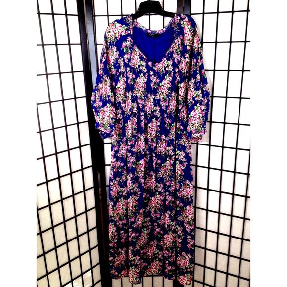 Robert Louis | Dresses | Robert Louis Blue Bell Sleeve Floral Maxi ...
